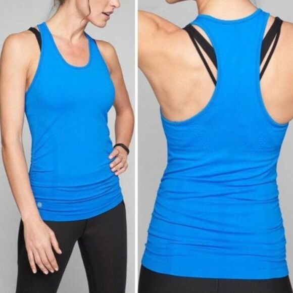 Athleta | Tops | Athleta Bright Cobalt Blue Speedlight Seamless Tank ...